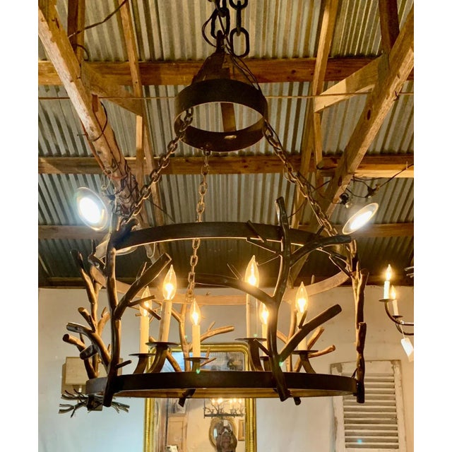 Iron Branch Rustic Modern Chandelier by Giana Allen | Chairish