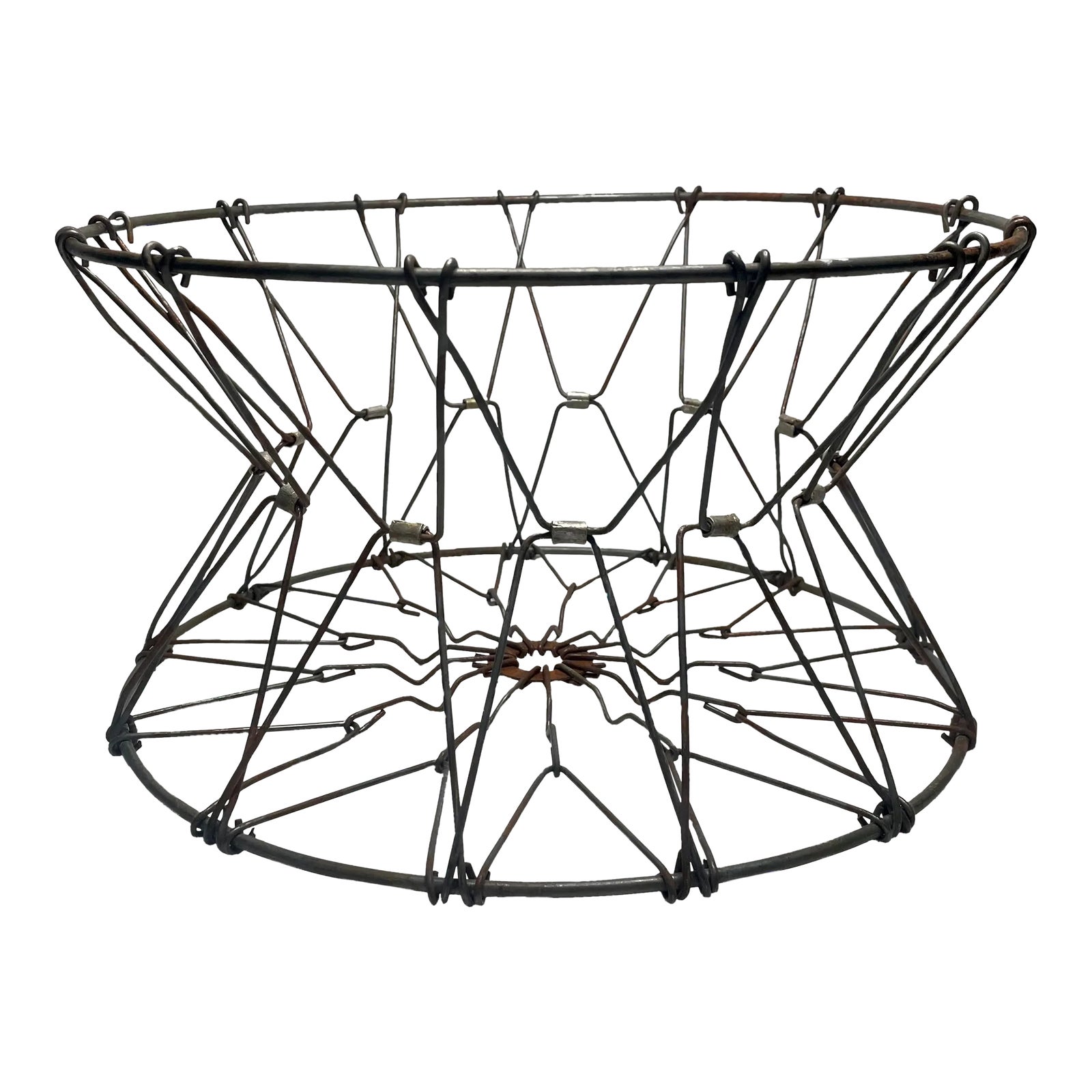 1950s Mid Century Modern Collapsible Metal Basket, Large | Chairish