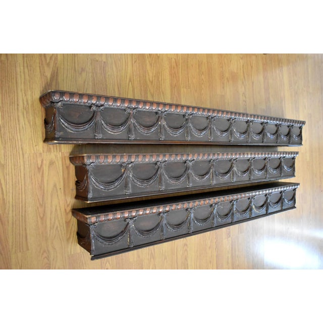Set of 3 Antique Wood Window Cornices | Chairish