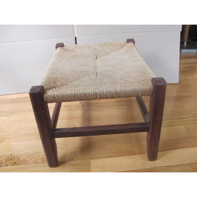 1940s Woven Rush Footstool American Arts & Crafts Style | Chairish