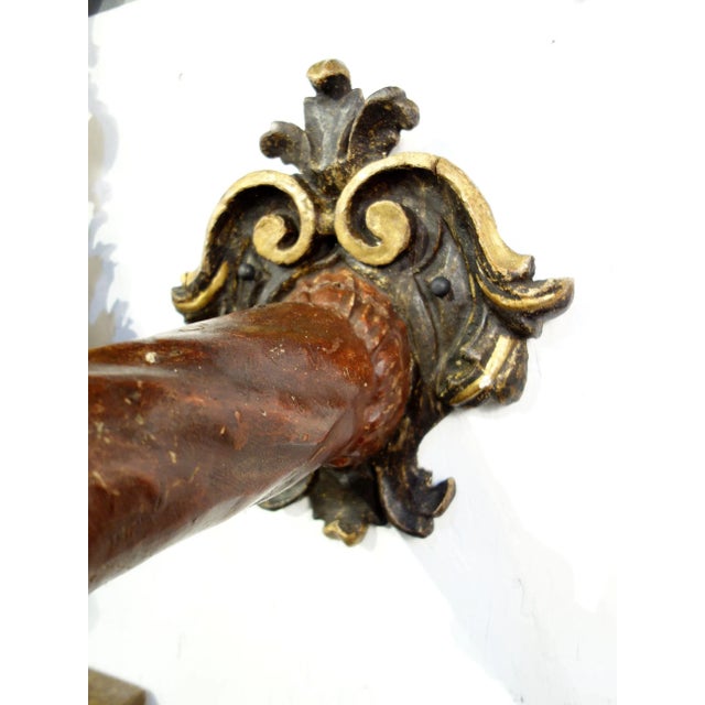18th Century Louis XV Venetian Painted Wood Torch Sconces with Gilt ...