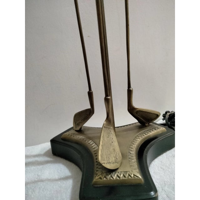 Vintage Brass Golf Theme Table Lamp | Chairish