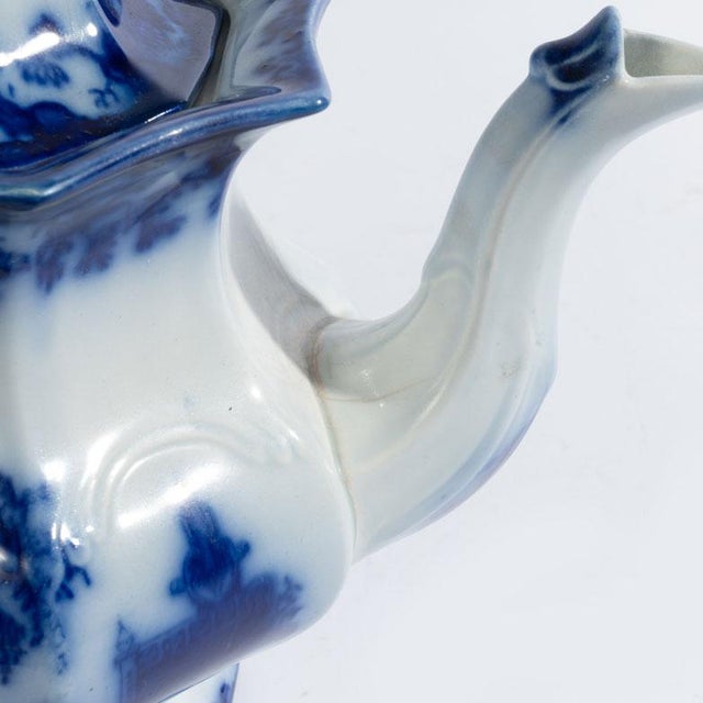 19th Century Flow Blue Teapot Alcock Scinde Pattern Circa 1840s | Chairish