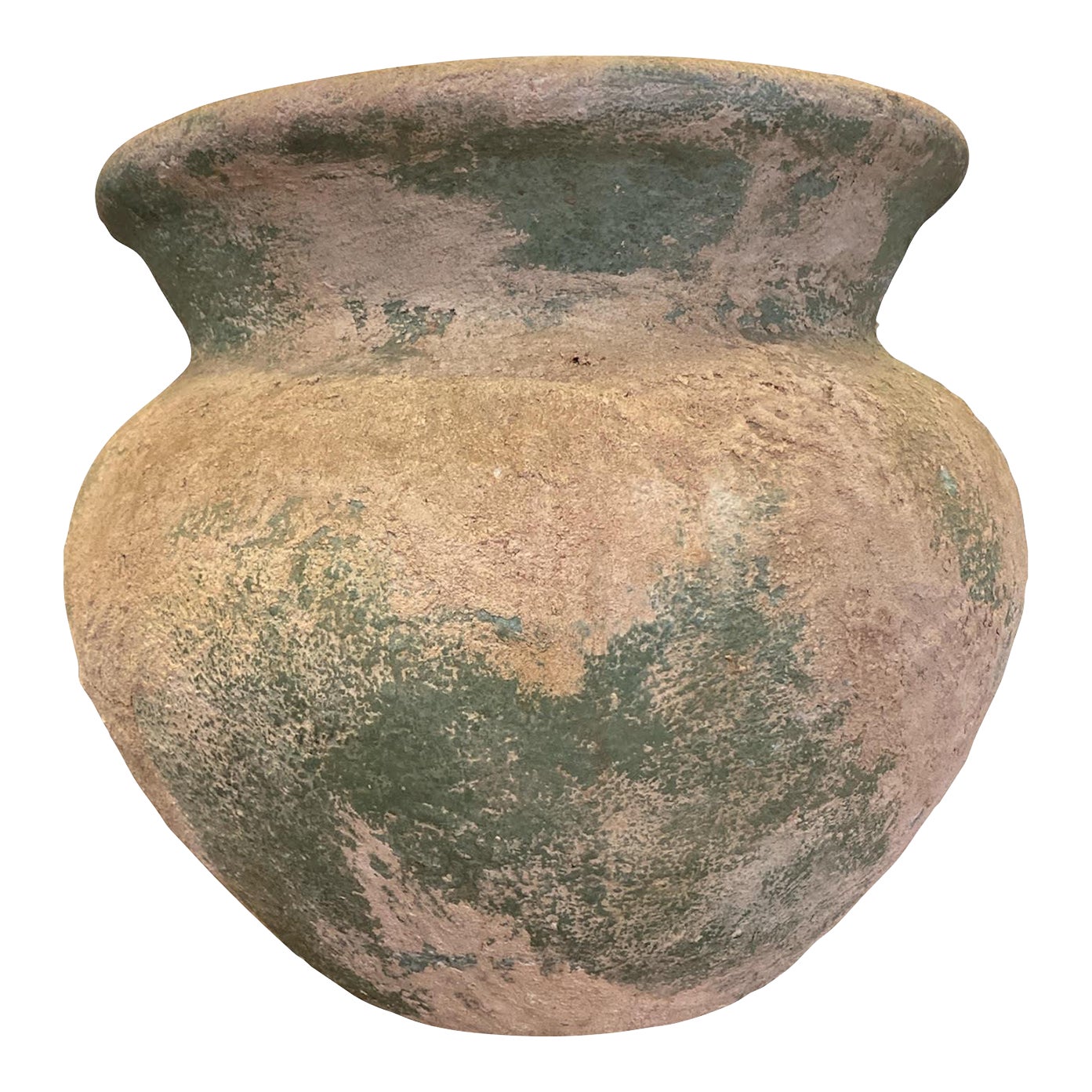 1990s Large Organic Modern Mixed Colored Clay Pot Planter | Chairish