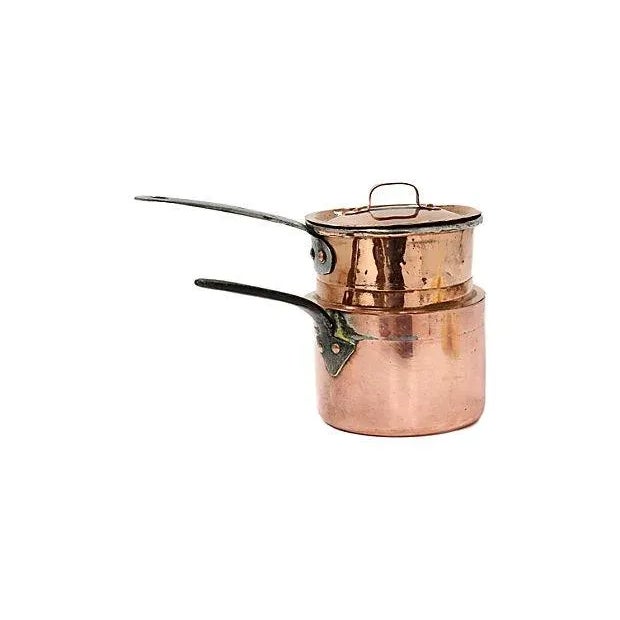 19th Century Heavy Copper Double Boiler | Chairish
