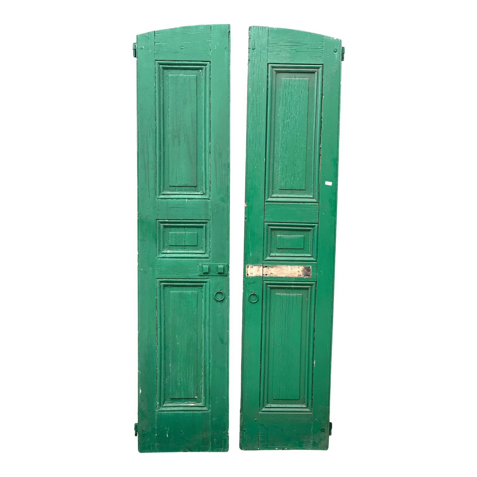 1840's Green Painted Shutter Doors - a Pair, Hardware Included (Not on ...
