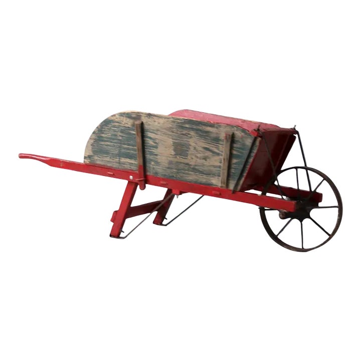 Antique Wooden Wheelbarrow | Chairish