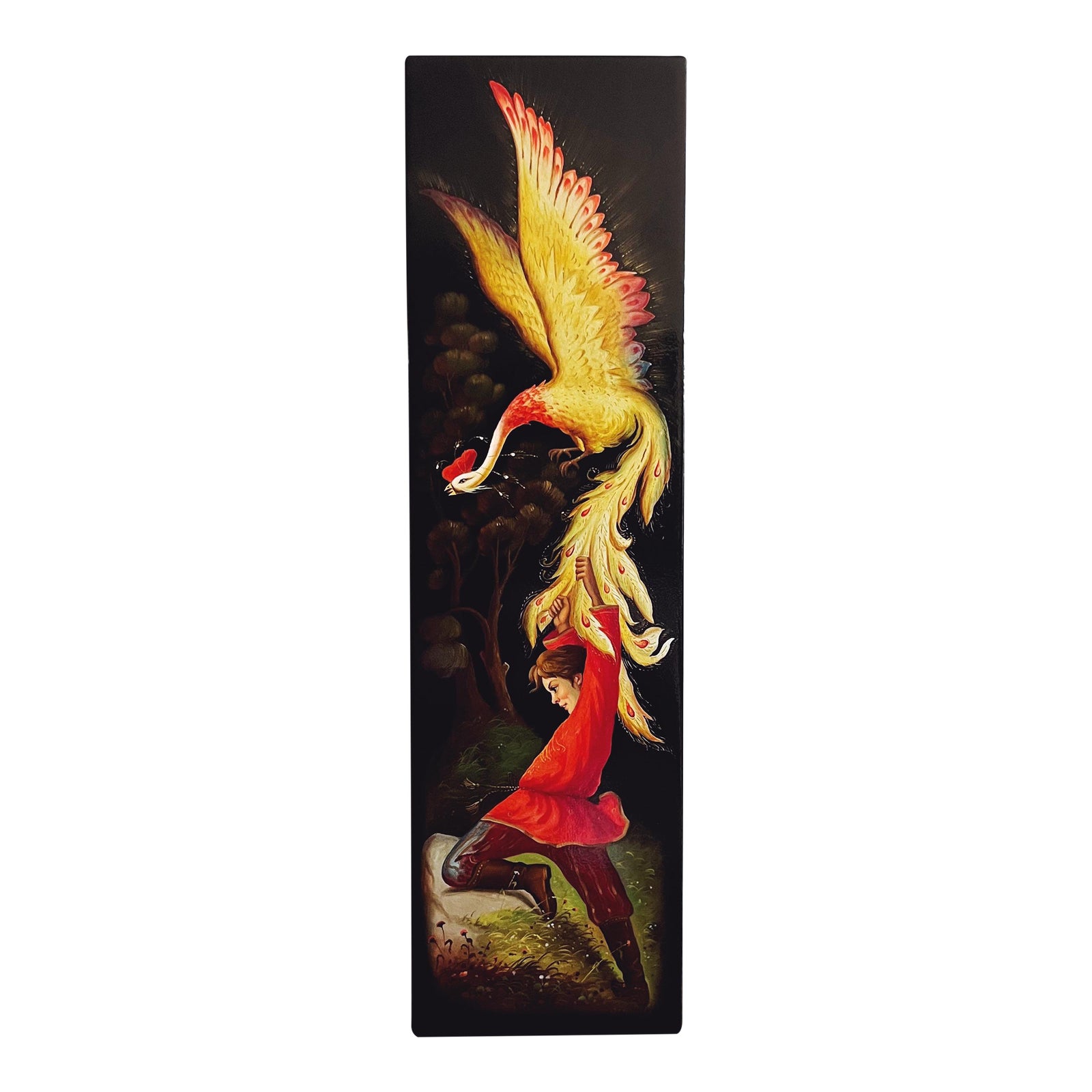 Vintage Ivan and the Firebird Lacquerware Painted Panel | Chairish