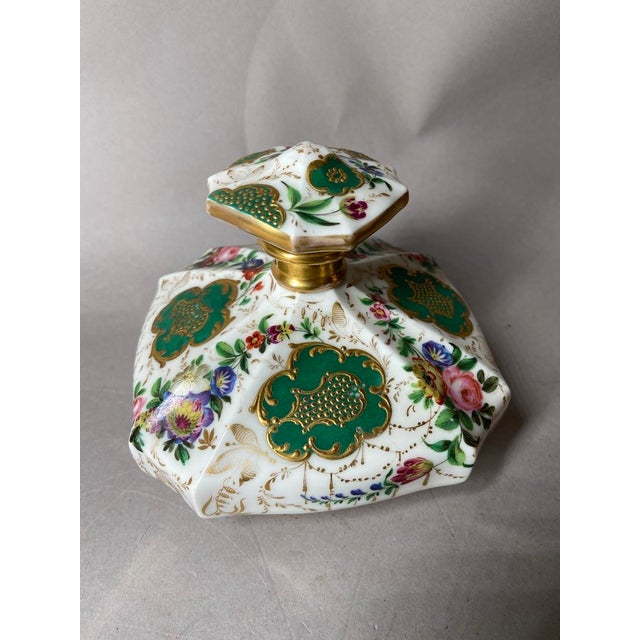Mid 20th Century French Porcelain Perfume Bottle Adorned With Floral ...
