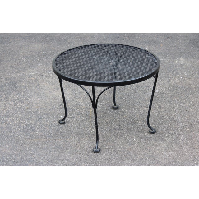 Woodard Pair of Wrought Iron Outdoor Patio Side Tables | Chairish