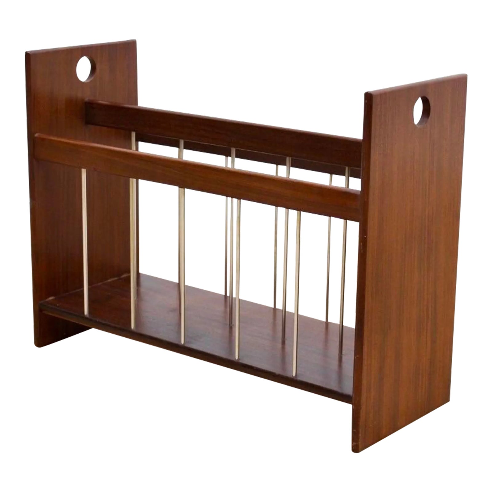 1960s Mid Century Teak Magazine Rack | Chairish