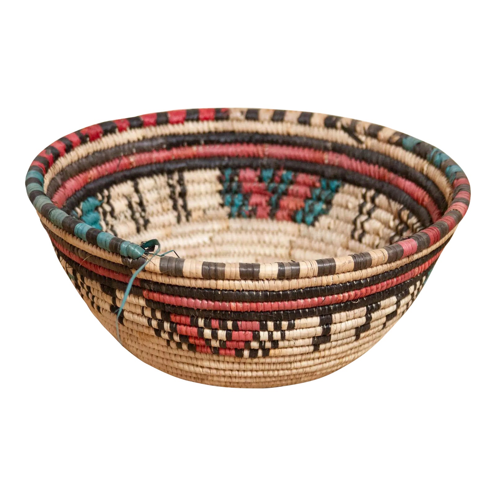 Kanuri Colorful Woven Basket | Chairish