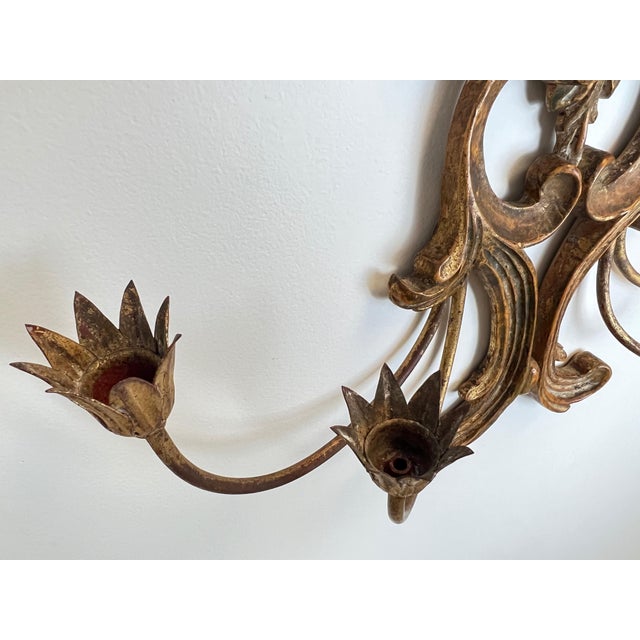Vintage Palladio Hand Carved Wall Candelabra-Italy | Chairish
