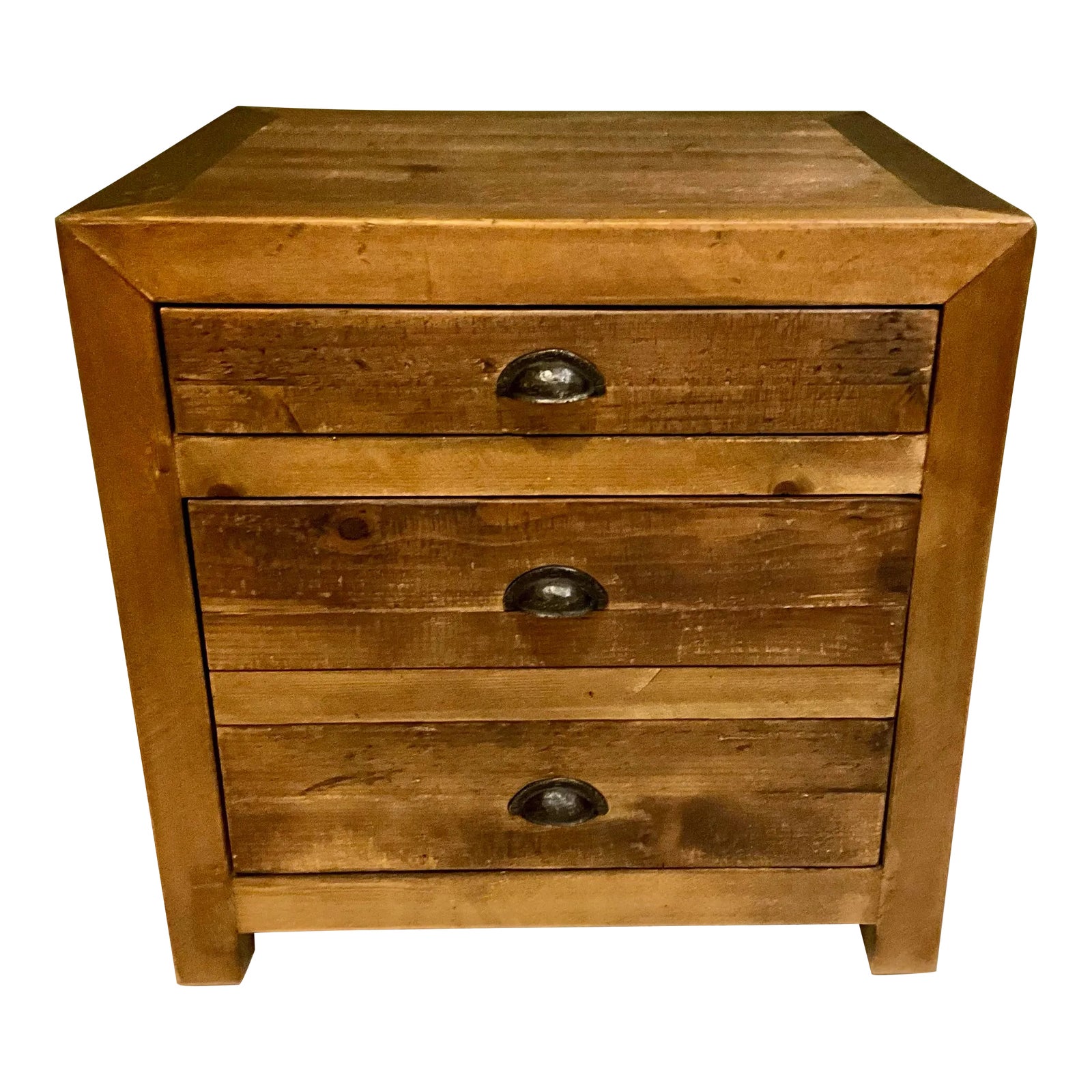 Restoration Hardware Rustic Industrial Nightstand | Chairish
