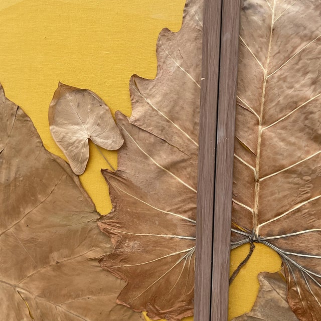 Vintage Boho Monumental Dried Leaves Triptych | Chairish