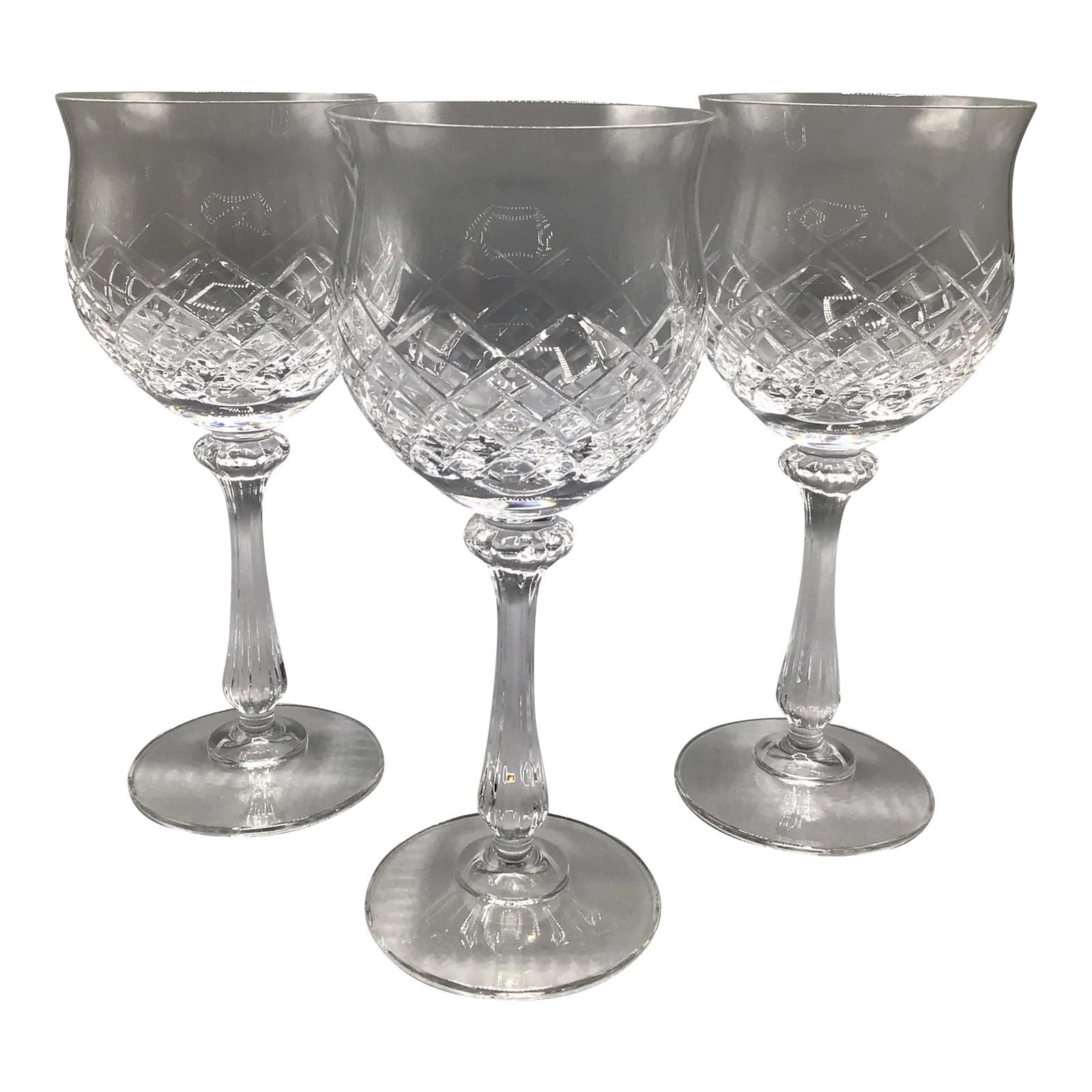Vintage Crystal Mikasa Montclair Water Goblets-Set of 3 | Chairish