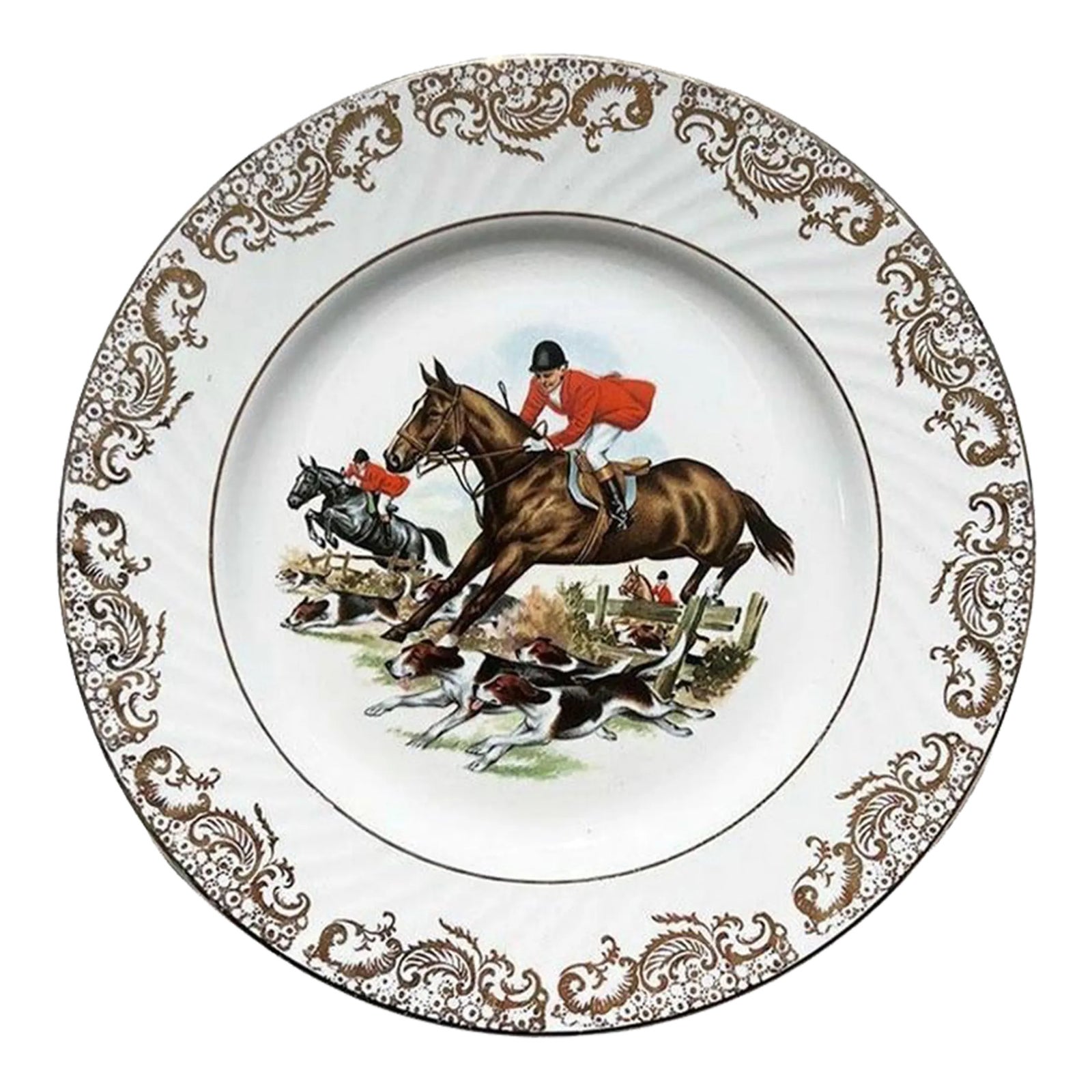 1970s Traditional English Ceramic Hunting Plate by Barratts of ...