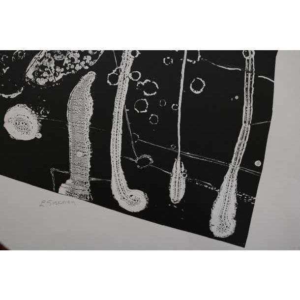 "Jupiter Tujo" Black & White Abstract Lithograph Signed L. Siekman ...
