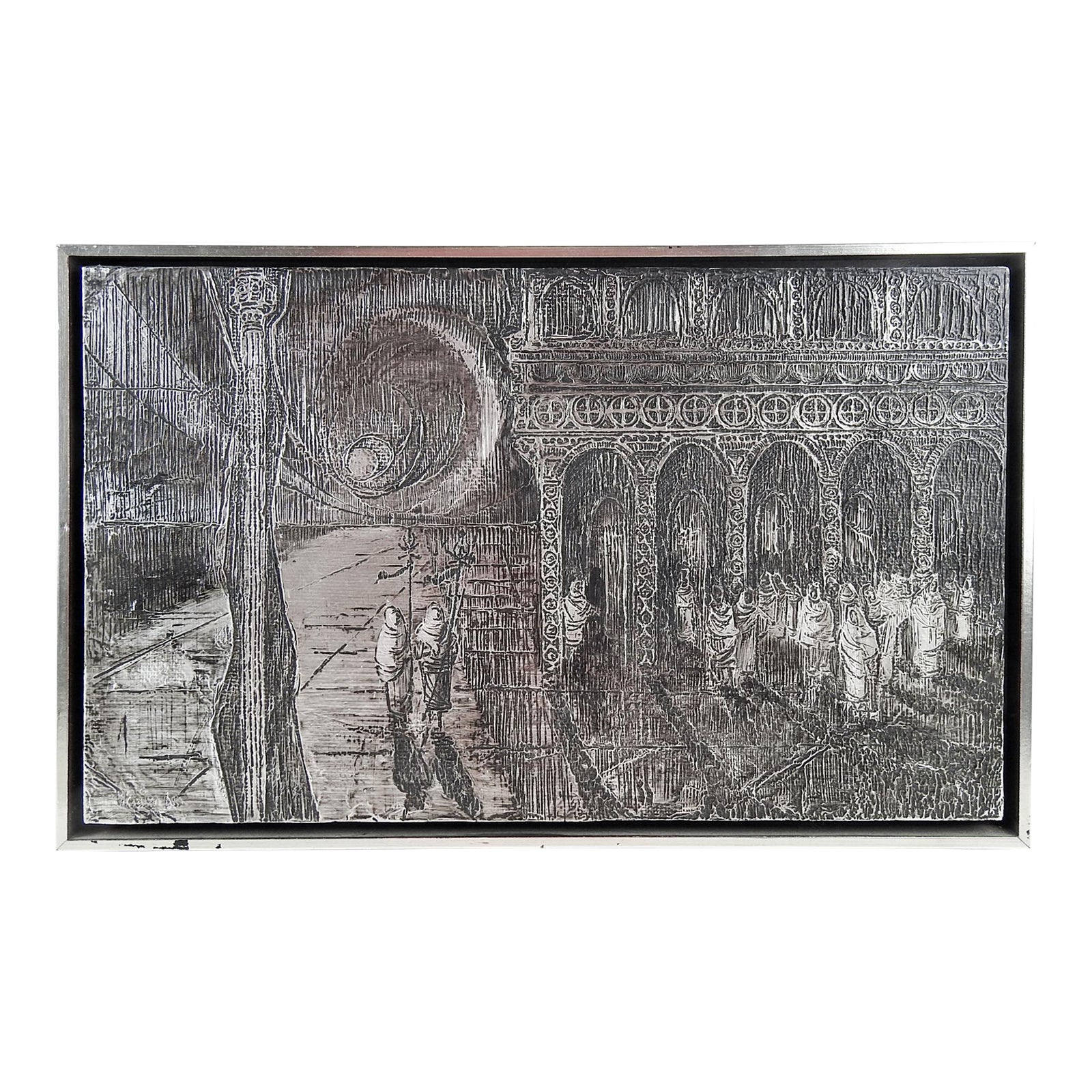 Mid 20th Century Embossed Silver Drawing | Chairish