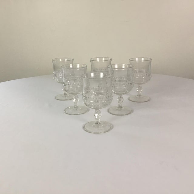 Late 19th Century Harvard Pattern Wine Goblets- Set of 6 | Chairish