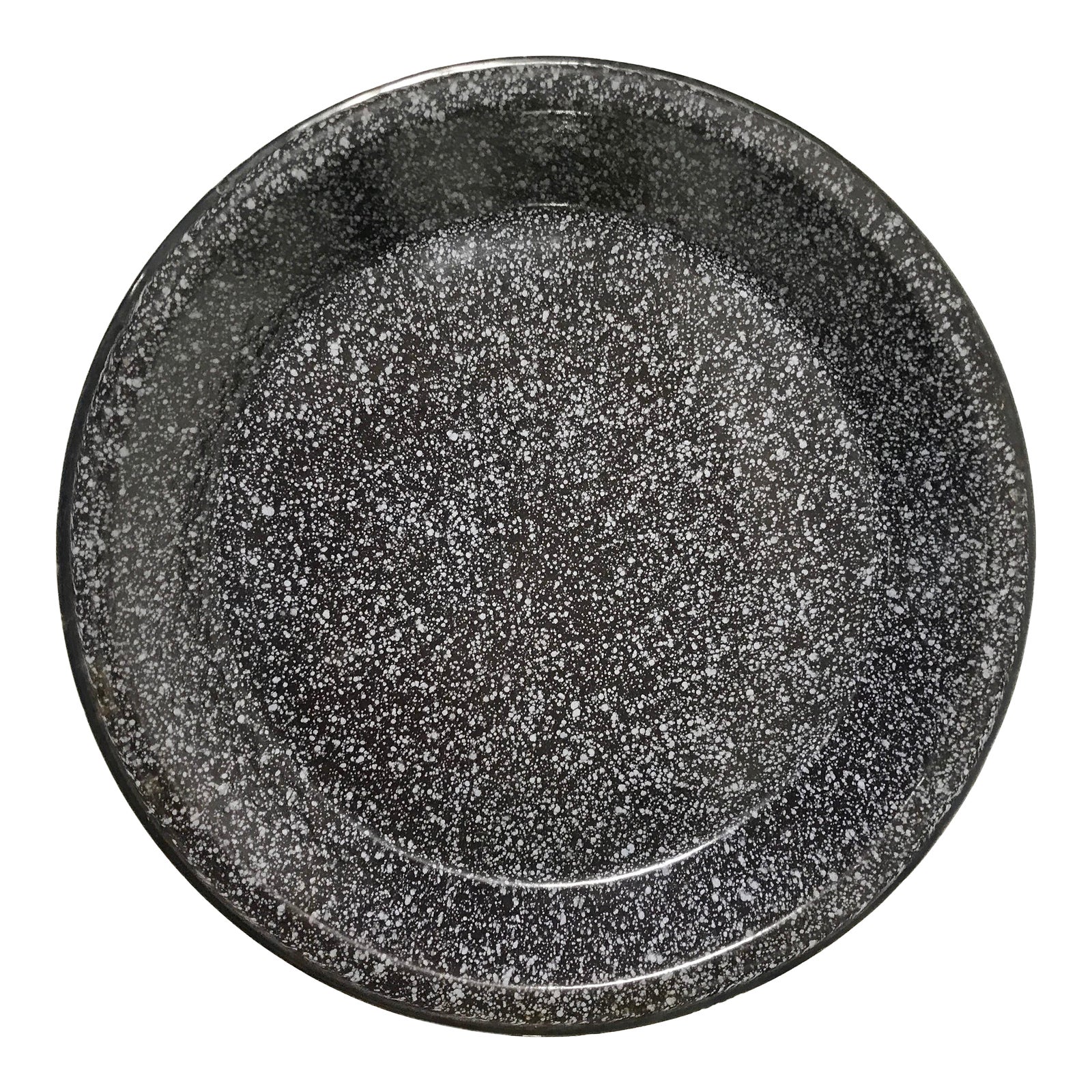 Vintage Black and Periwinkle Splatter Enamel Enamelware Pie Dishes ...