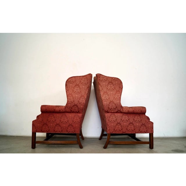 1960’s Federal Style High-Back Wingback Chairs - a Pair | Chairish
