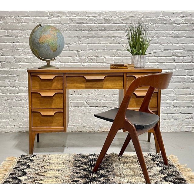 Mid Century Modern Walnut Desk by Johnson Carper, C. 1960s | Chairish