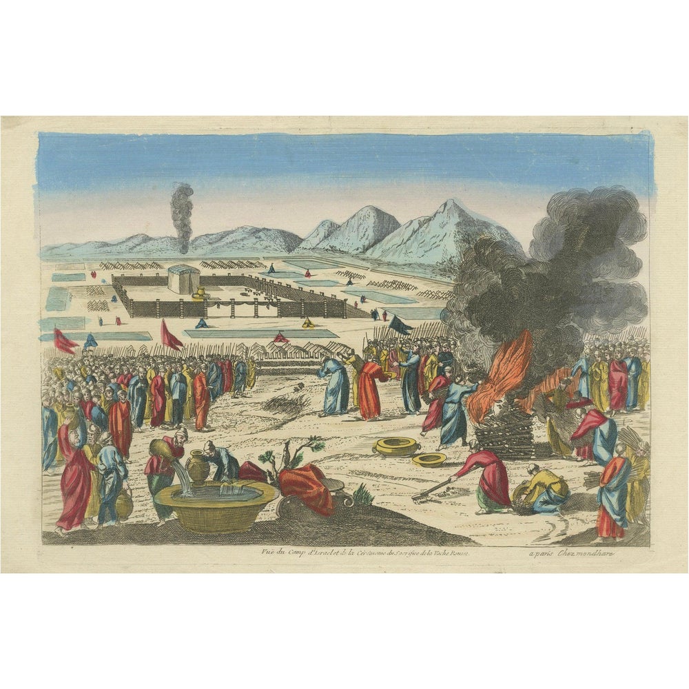 Camp of Israel and the Sacrifice of the Red Heifer Optical View, 1770 ...