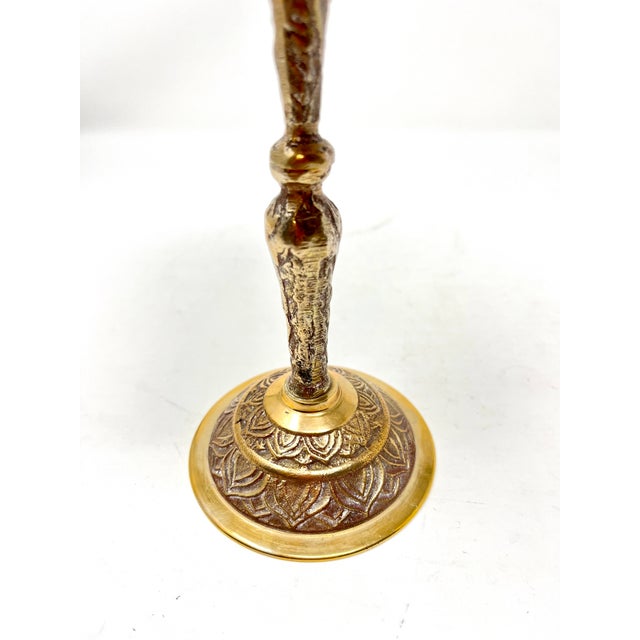 Mid-Century Tall Brass Compote | Chairish