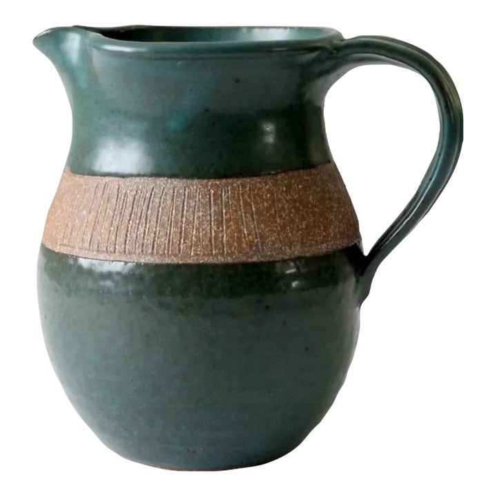 Vintage Studio Pottery Pitcher | Chairish