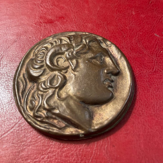 Mid 20th Century Ancient Greek Coin Paper Weight | Chairish