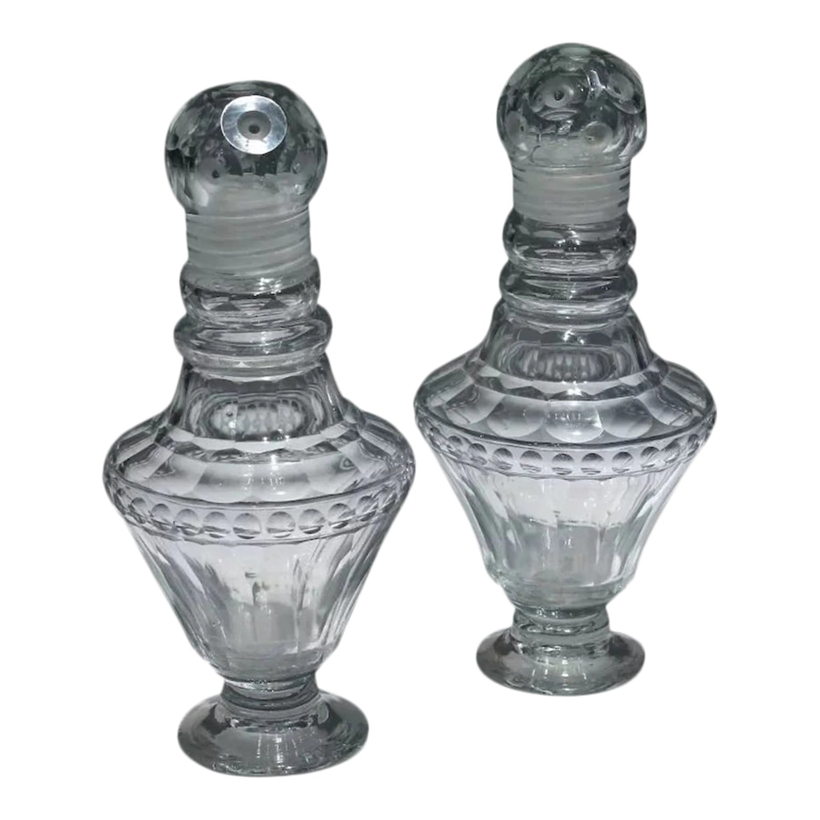 Antique 19th Century Anglo Irish George III Cut Glass Salt Shakers- A ...