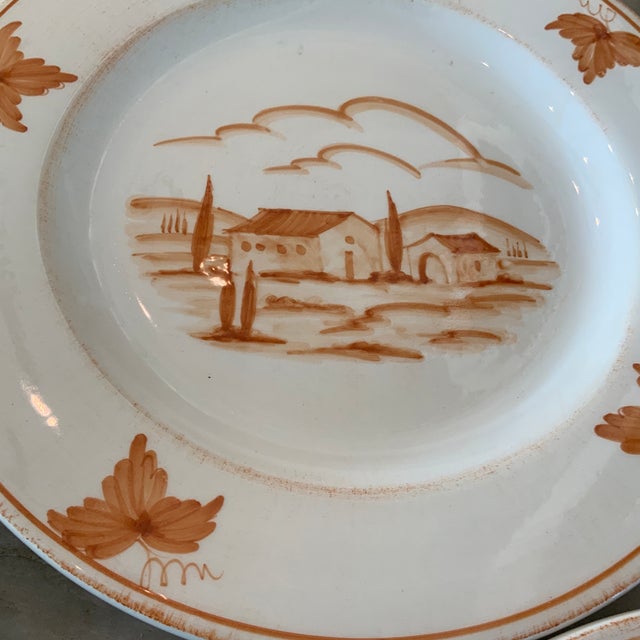 Vietri Bramasole Cream and Burnt Orange Dinner Plates, Made in Italy ...