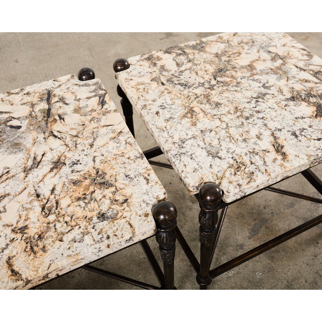 Set of Four Michael Taylor Montecito Chairs With Two Tables | Chairish