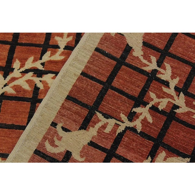 1980s Contemporary Ziegler Dark Orange Wool Rug - 5′11″ × 8′8″ | Chairish