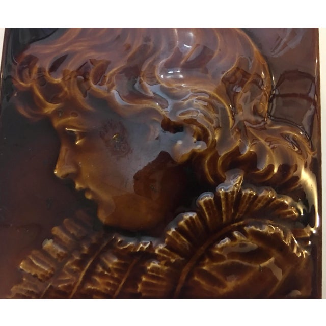 Victorian Philadelphia Glazed Fireplace Portrait Tile | Chairish