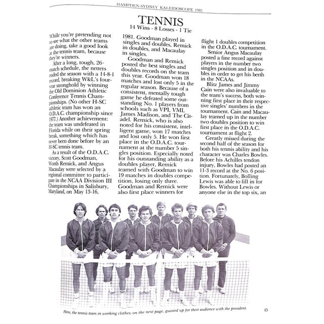 "The Official Preppy Yearbook Hampden-Sydney College Kaleidoscope" 1981 ...