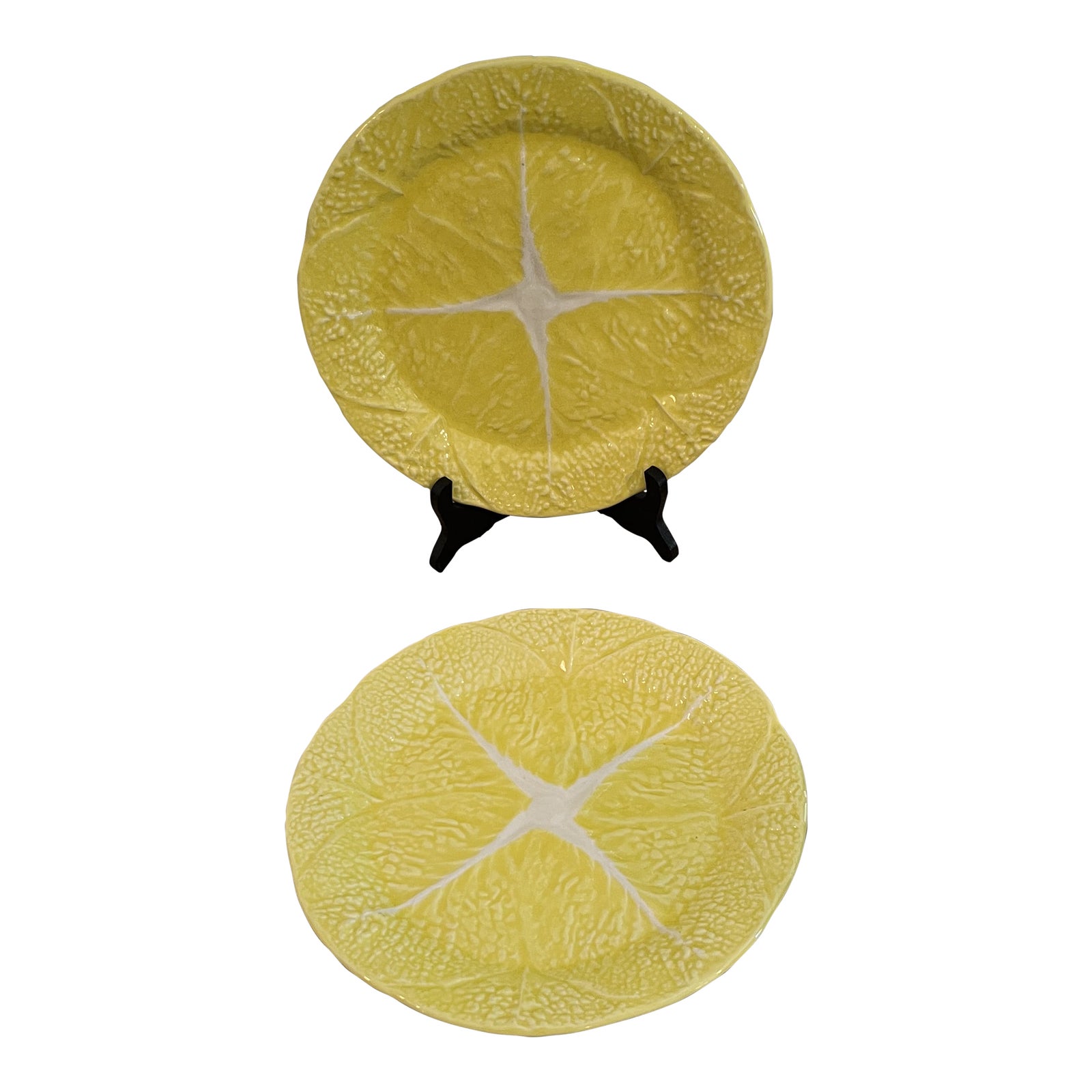 1970s Secla Pantry Yellow Cabbage Gourmet Dinner Plates or Servers ...