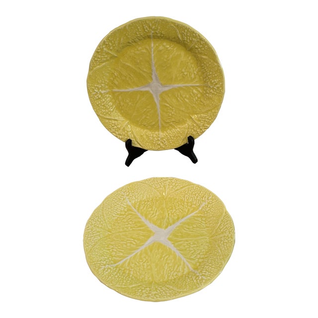 1970s Secla Pantry Yellow Cabbage Gourmet Dinner Plates or Servers ...
