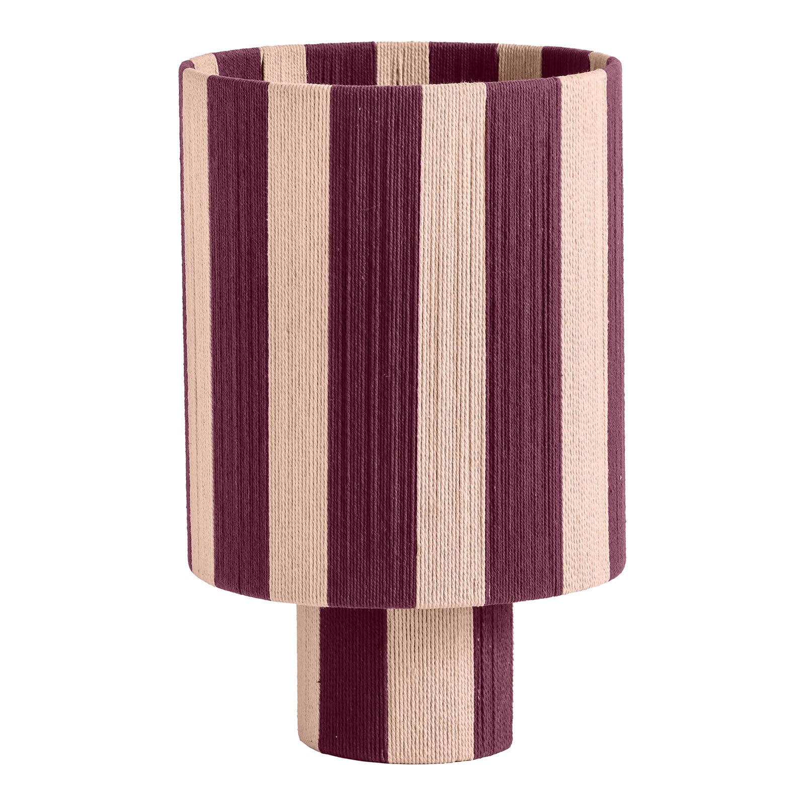 Guinevere Striped Cotton String Table Lamp, Purple and Pink | Chairish