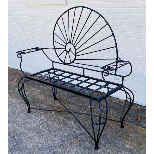 Late 20th Century Nautilus Shell Black Wrought Iron Outdoor Garden ...