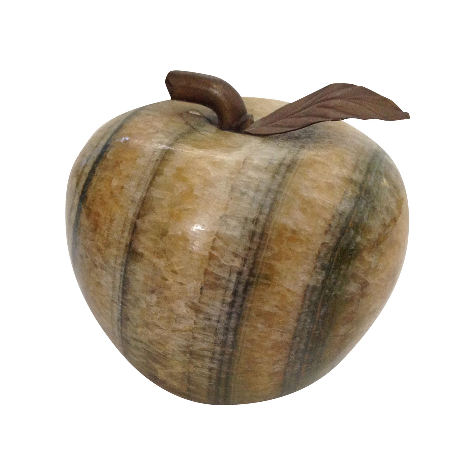Mini Marble Green Apple Paperweight | Chairish