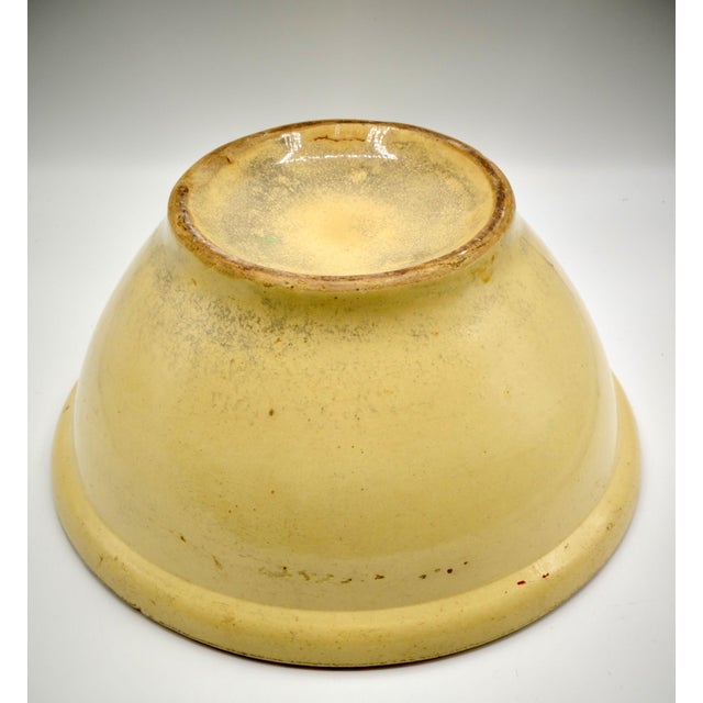 Large Americana Antique Yellow Ware Bowl, 12.5" Diameter | Chairish