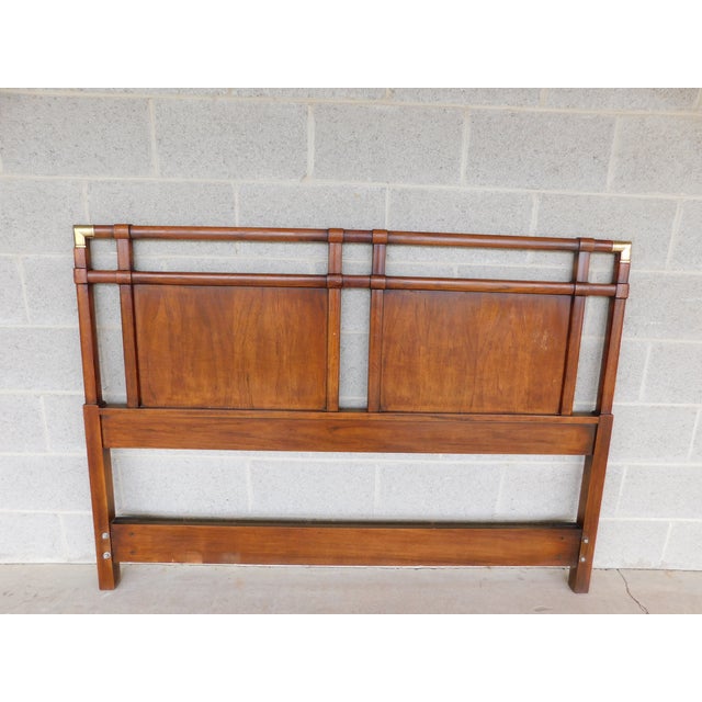 Drexel Heritage Accolade Ll Campaign Style Queen Size Headboard | Chairish