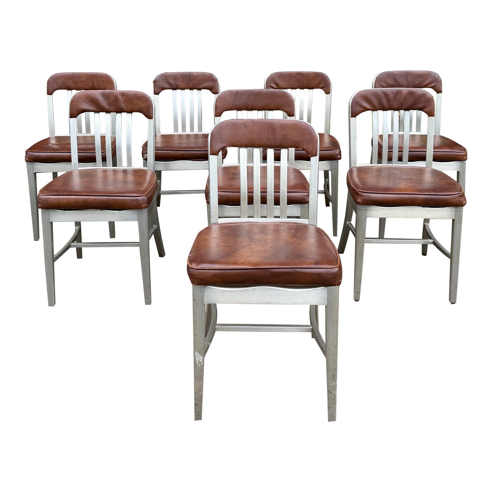 Set of 8 Goodform Aluminum Dining Chairs From Ibm | Chairish