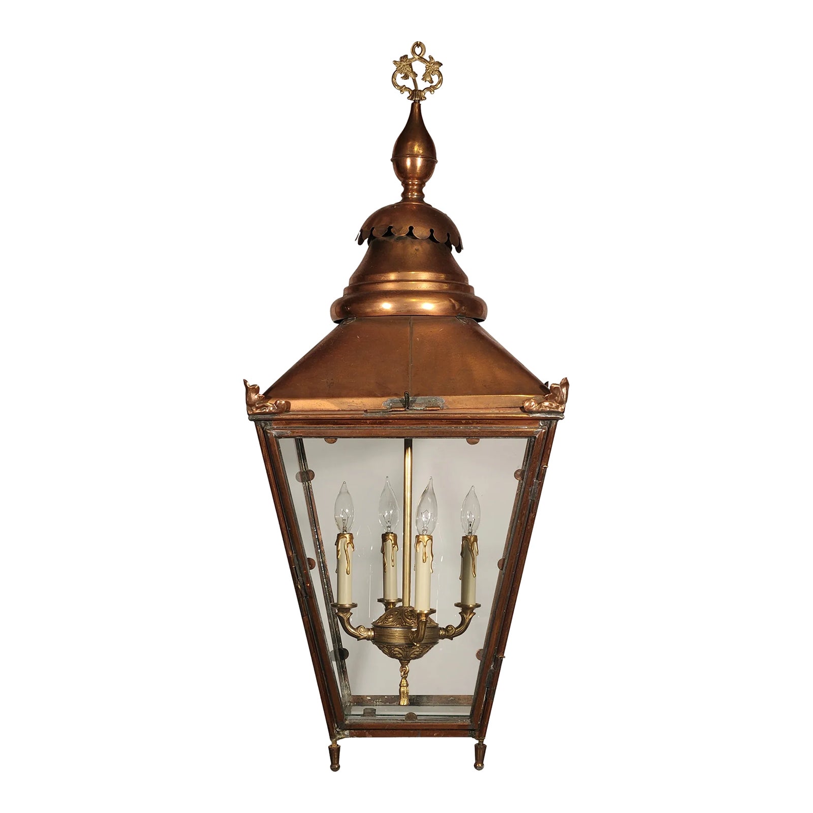 Massive Antique C. 1880s Ornate Victorian Copper Lantern Converted to ...