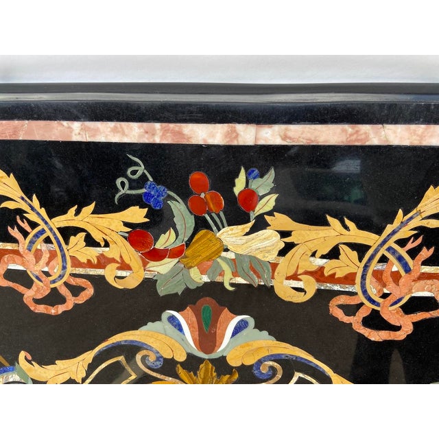Handmade Italian Marble Table Top With Intricate Mosaic Inlay | Chairish
