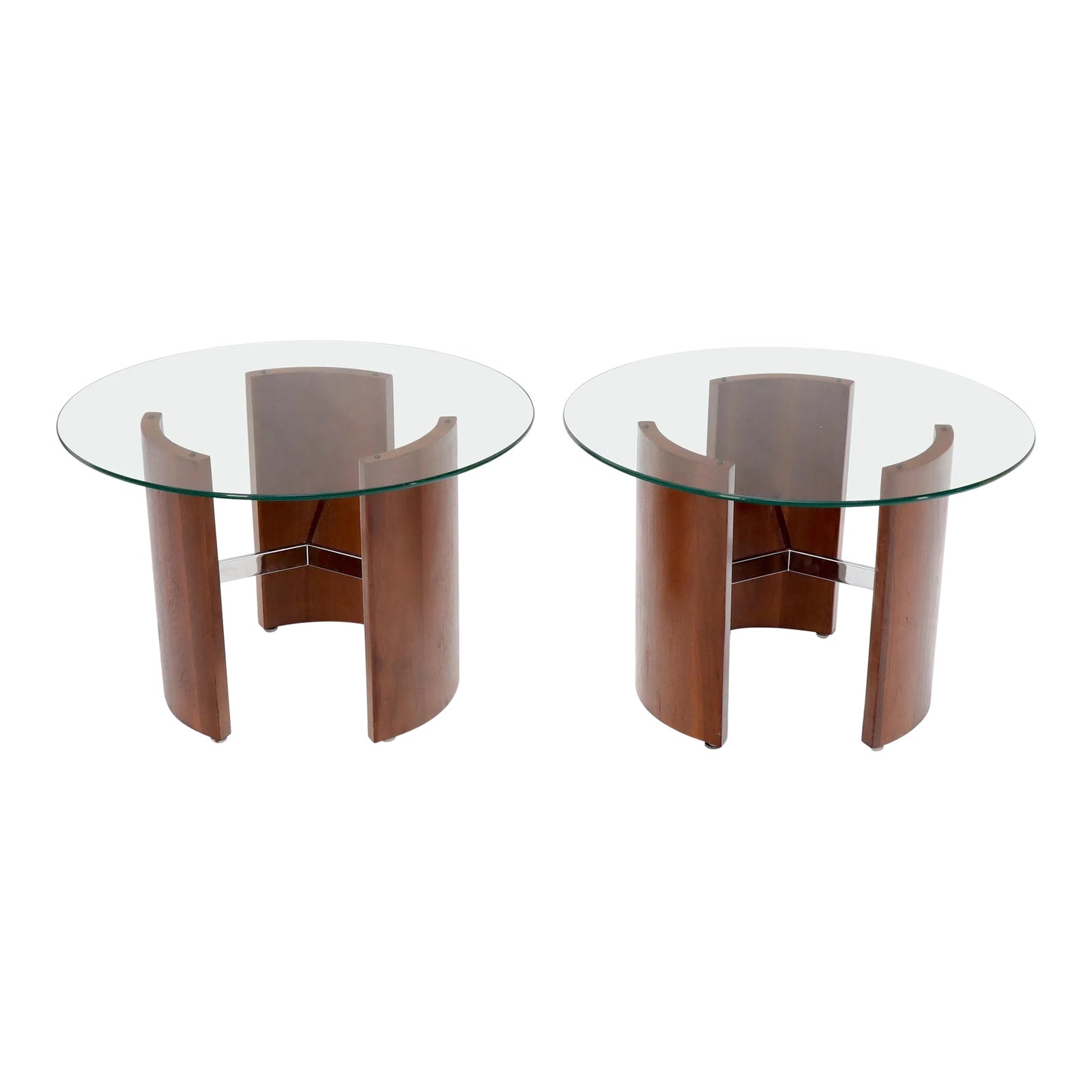 Pair of Vladimir Kagan Radius Round End Side Tables | Chairish
