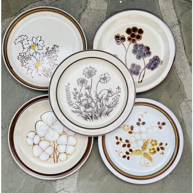 1970s Mixed Set of 5 Dinner Plates | Chairish