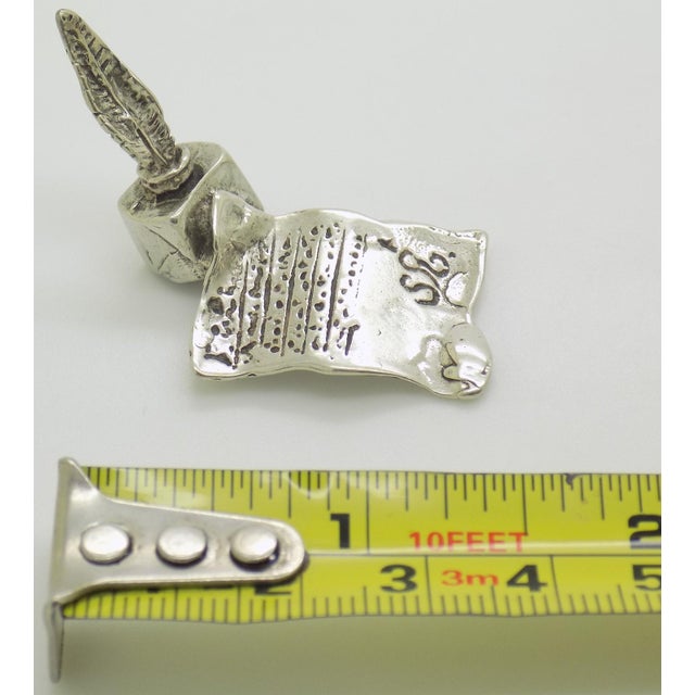 Vintage Italian Handmade Genuine Silver Pen, Paper and Ink Dollhouse ...